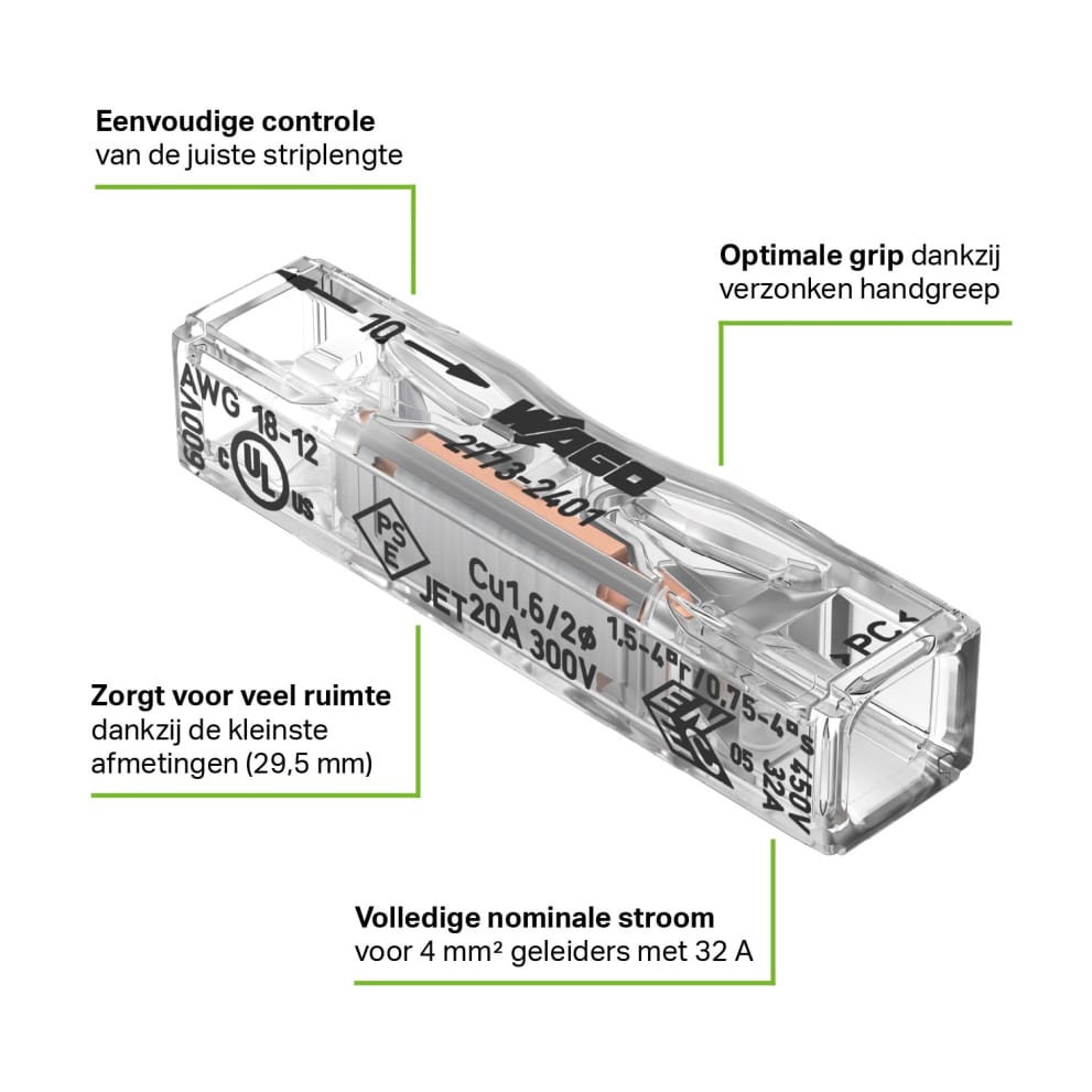 Nieuw van WAGO: de serie 2773 doorvoerconnector voor massieve geleiders ...
